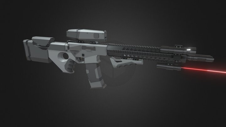 ArtStation - Low poly model of a rifle