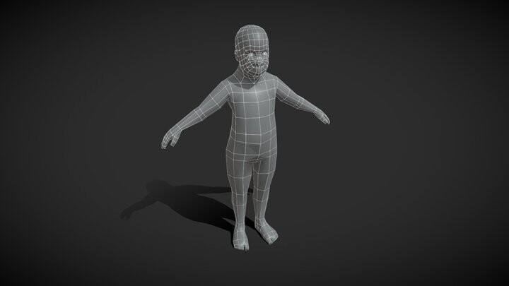 ArtStation - Fat Boy Kid Body Base Mesh 3D Model 1000 Polygons Low-poly ...