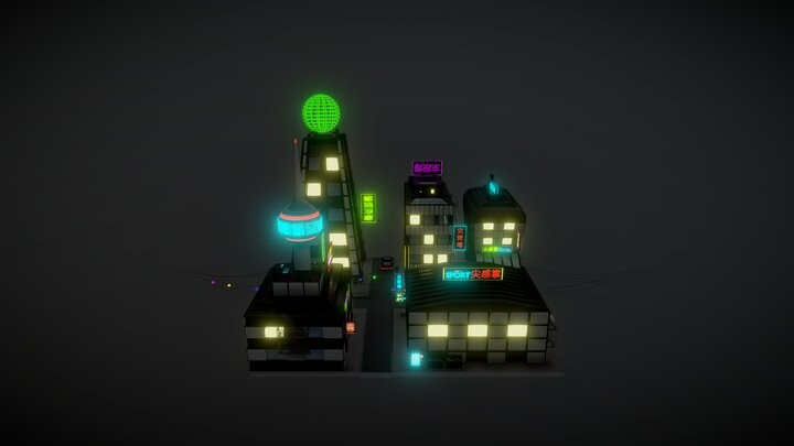 ArtStation - Mini Cyberpunk City