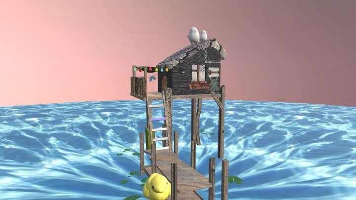 ArtStation - house lost in the sea