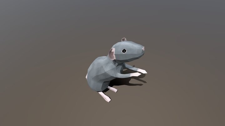 ArtStation - Low Poly Little Begging Rat