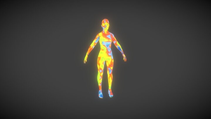 ArtStation - Human Thermal Image Heatmap Female 3D Model