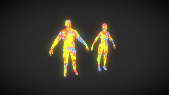 ArtStation - Human Thermal Image Heatmap Male and Female 3D Model