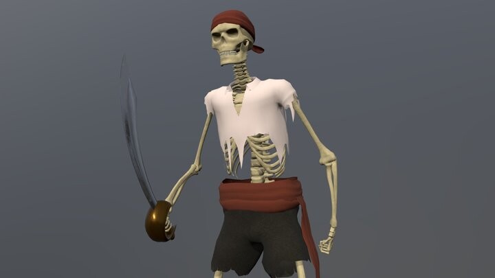 ArtStation - Skeleton Pirate (Animated)