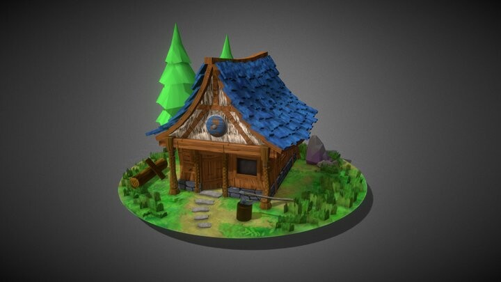 ArtStation - Stylized House game asset - Viking