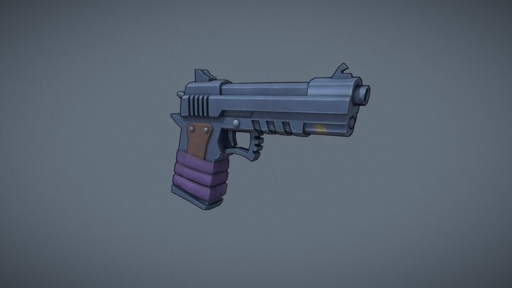 ArtStation - Stylized Low Poly Pistol
