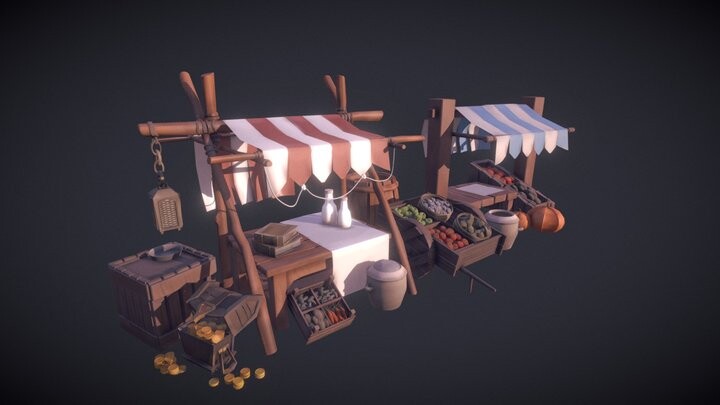 ArtStation - medieval market