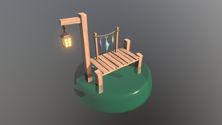 ArtStation - Simple low-poly handpainted stylized pier