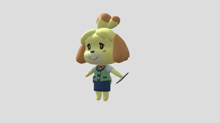 ArtStation - 3D low poly model of Isabelle (Animal Crossing)