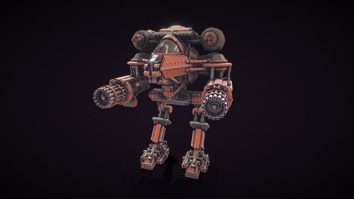 ArtStation - 3D Model 1 - Battle Mech of Primitive Shapes (Textured)