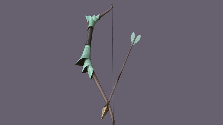 ArtStation - Fantasy Bow & Arrow - Low Poly
