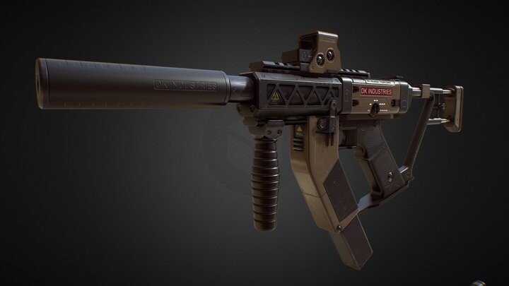 ArtStation - Sci-Fi modular low poly sub machine gun for Unity3d