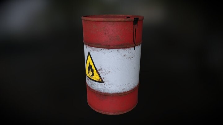 ArtStation - Explosive Red Oil Barrel - 4K PBR