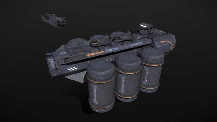 ArtStation - Scifi Mining Ship TTB01