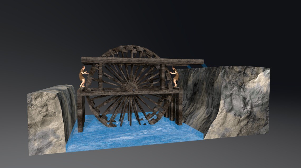 ArtStation - Roman Water Wheel