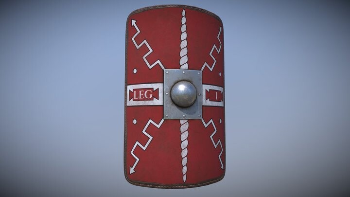ArtStation - Roman Rectangular Scutum with Leather rim