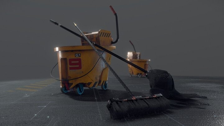 ArtStation - Cleaning Supplies - Cart Mop Broom