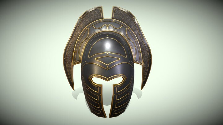 ArtStation - Fantasy human helmet 4 ( stylized ) ( low poly)