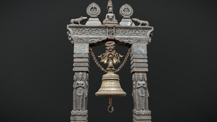ArtStation - Traditional carved Bell - Nepal Heritage
