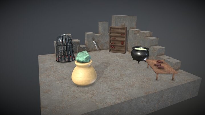 ArtStation - Modeling and Production Project: Necromancer's Cave