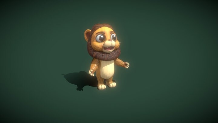 ArtStation - Cartoon Lion Animated 3D Model