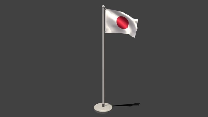 ArtStation - Low Poly Seamless Animated Japan Flag