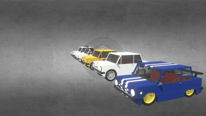 ArtStation - Set of voxel car models