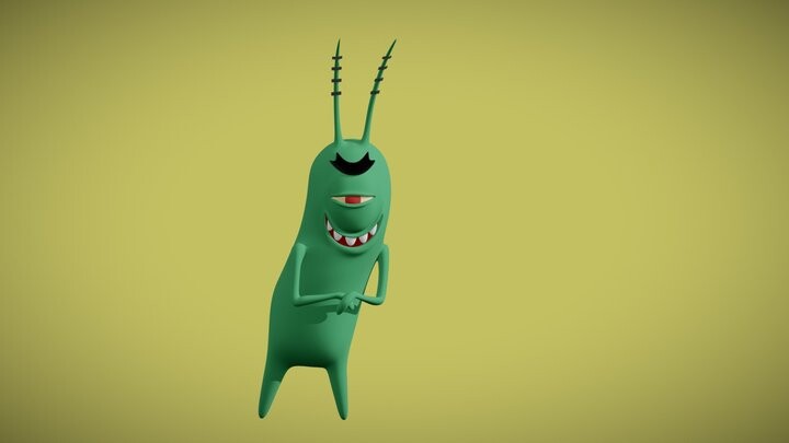 ArtStation - 3D-model Plankton(SpongeBob)
