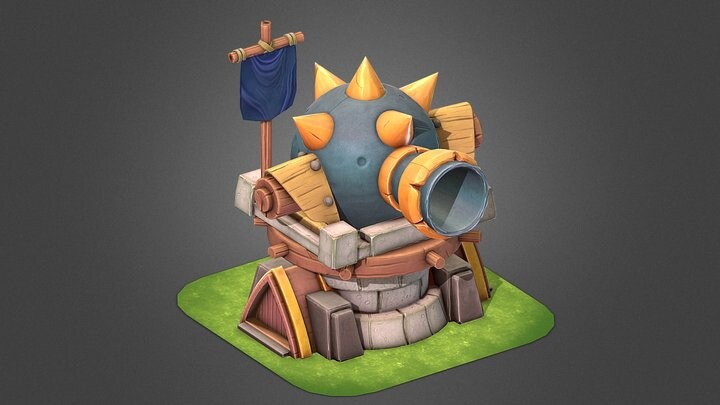 ArtStation - Stylized Cannon Turret