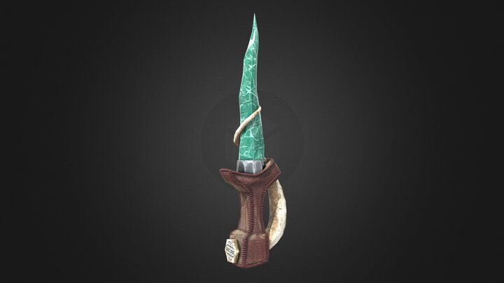 ArtStation - Teal Crystal Stone Dagger