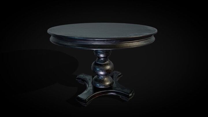 ArtStation - Round wooden table)
