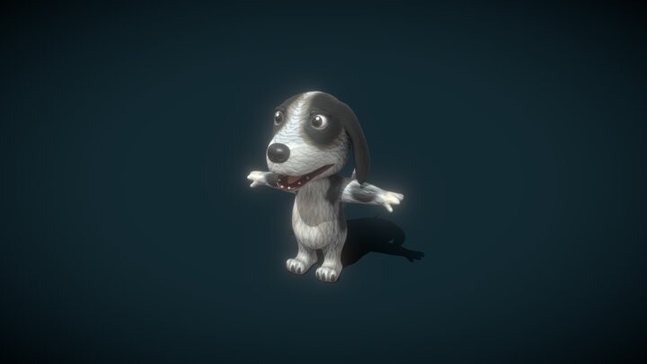 ArtStation - Cartoon Hound Dog Rigged 3D Model