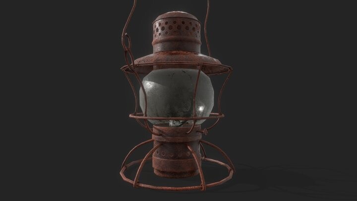 ArtStation - Old rusted Lantern 01-03 - Game ready