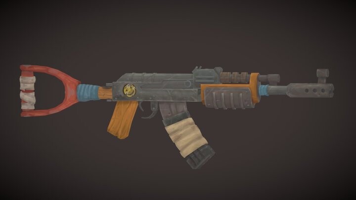 ArtStation - Rust assault rifle I Ak 47
