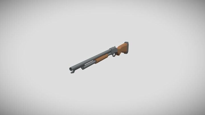 ArtStation - low poly shotgun