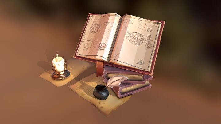 ArtStation - Low-Poly Magic Books Asset [Mobile or other]