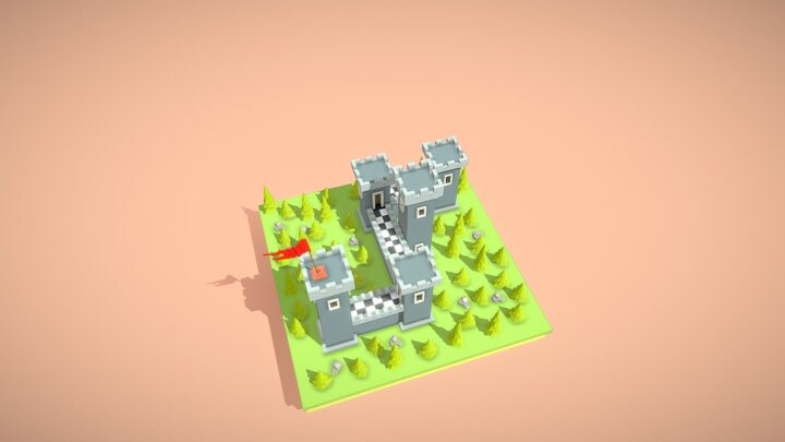 ArtStation - low poly castle