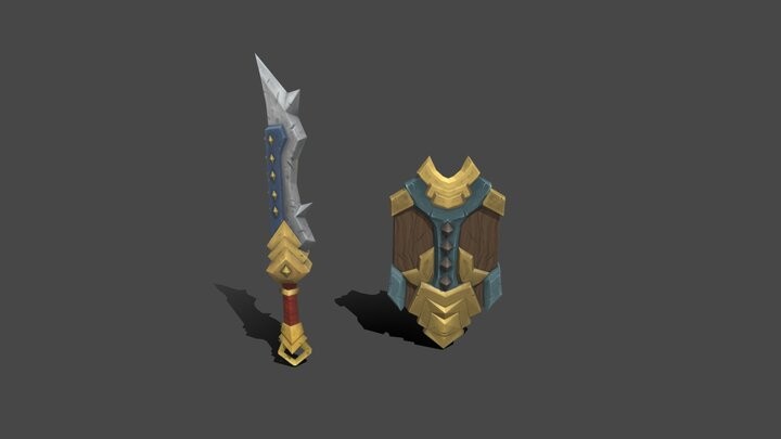 ArtStation - Fantasy Sword and Shield - FSU