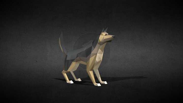 ArtStation - Dog (Low Poly)