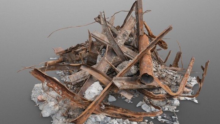 ArtStation - Rusty steel scrap pile -free download