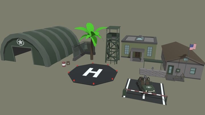 ArtStation - low poly military asset