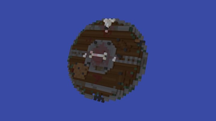 ArtStation - Voxel Goblin Shield/Broken Shield/Round Shield