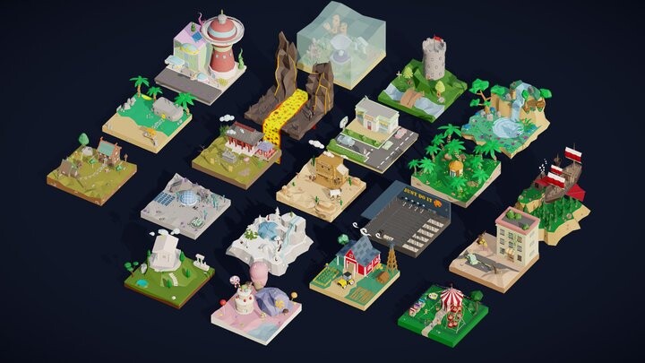 ArtStation - Low Poly Exterior Worlds