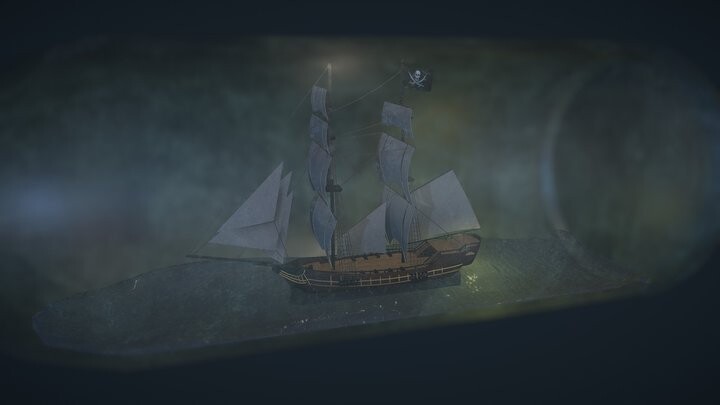 ArtStation - Ship in a bottle