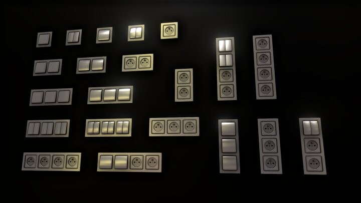 ArtStation - Light switches and outlest asset
