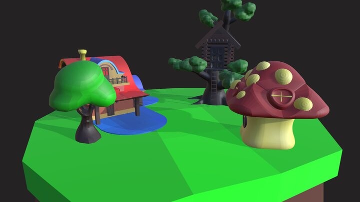 ArtStation - 3d cartoon environment (vertex painting) ( Working and ...