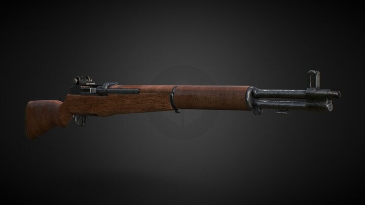 ArtStation - MLO10: M1 Garand w/ Baked Normal & PBR Metalness Maps