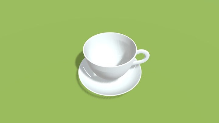 Evelyns3DShop - Cup and Plate 3D Model