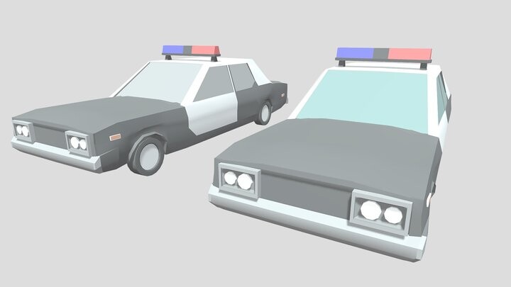ArtStation - Low Poly 3D Police Car
