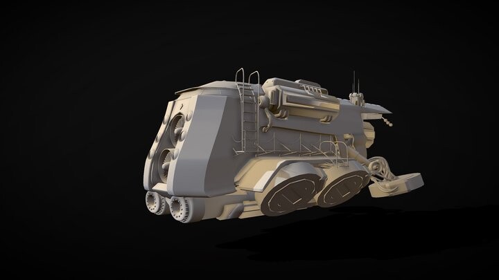 ArtStation - hovercraft train (scifi)